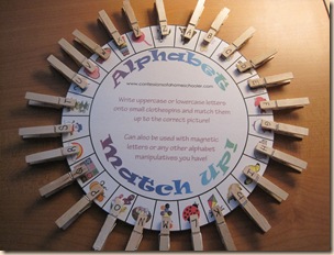 A-Z Review Clothespin Match Up - Confessions of a Homeschooler